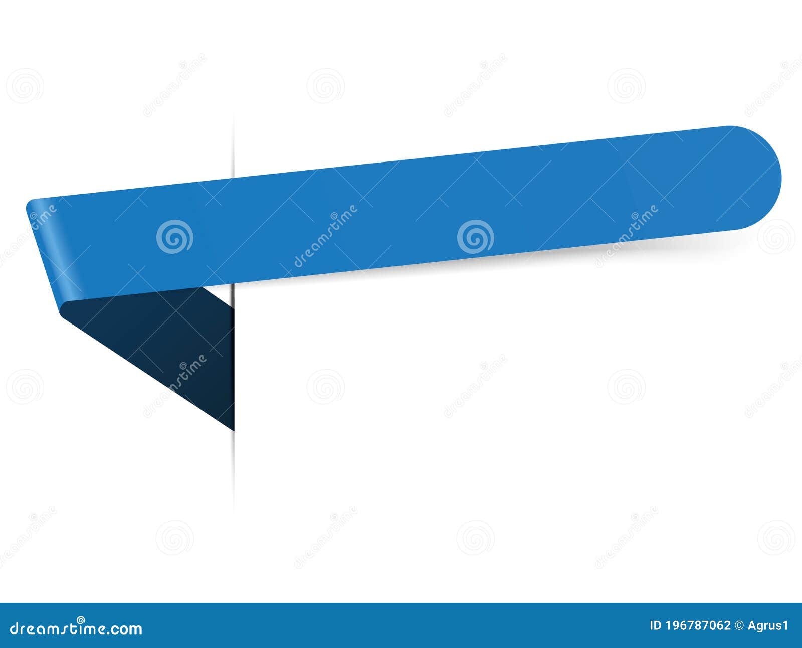 Blue Bookmark Banner for Any Text on White Background Stock ...