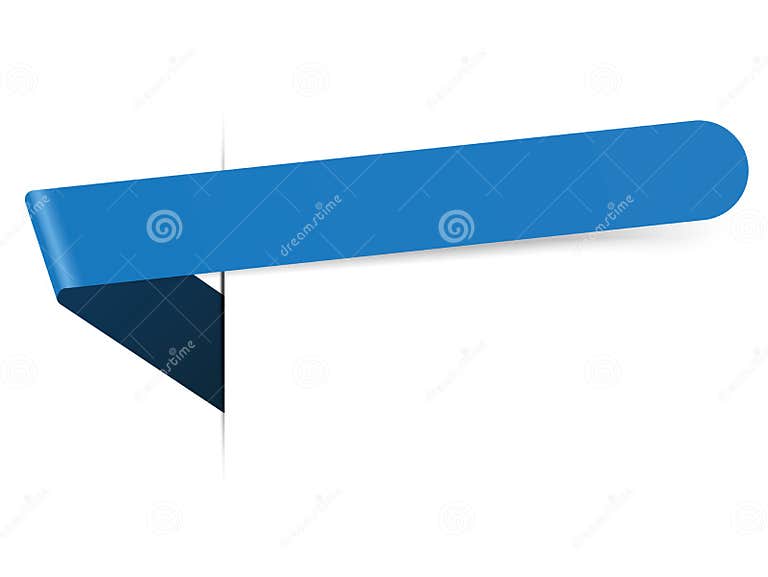 Blue Bookmark Banner for Any Text on White Background Stock ...