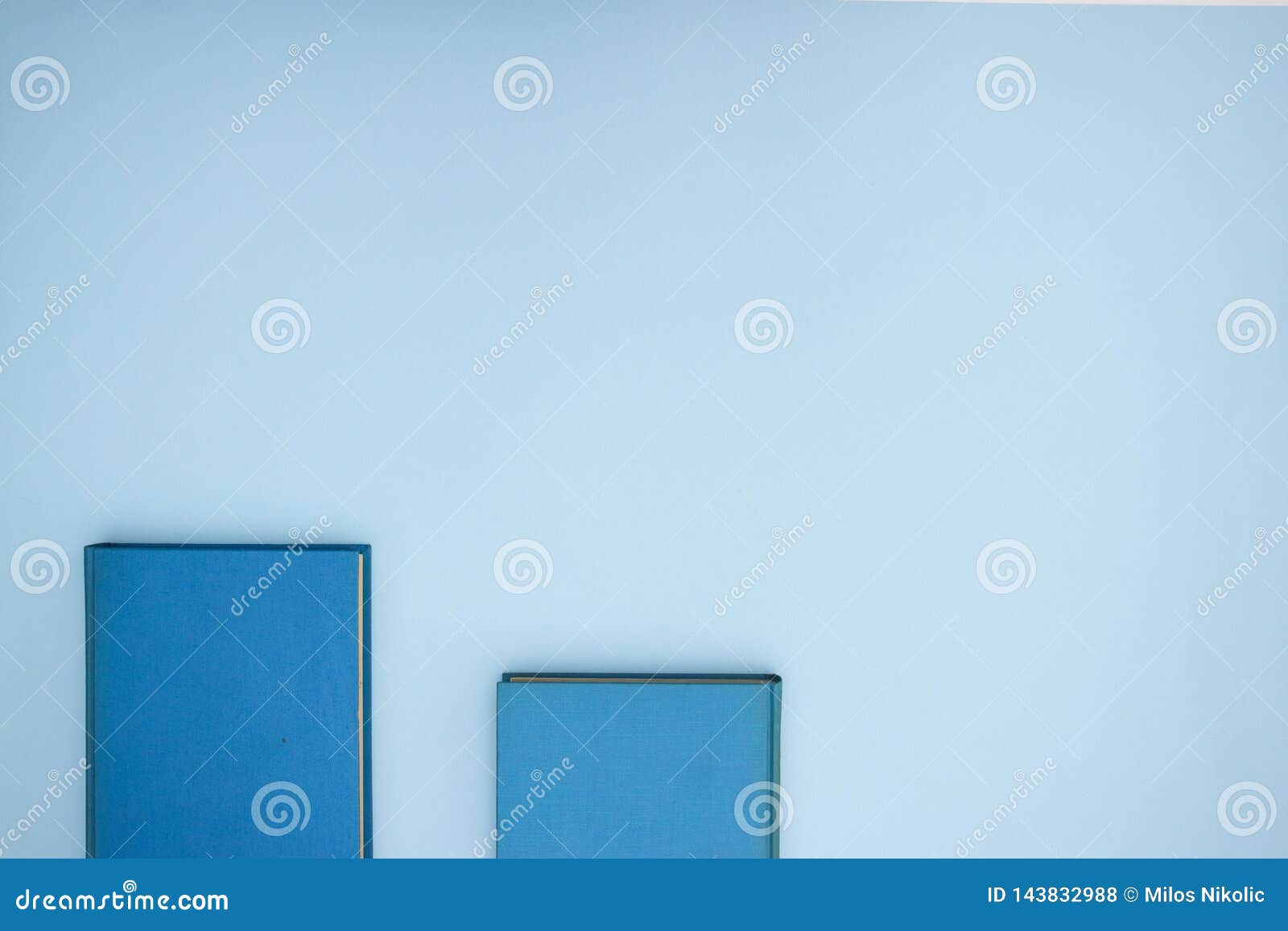Blue Books on Blue Background Stock Photo - Image of book, blank: 143832988