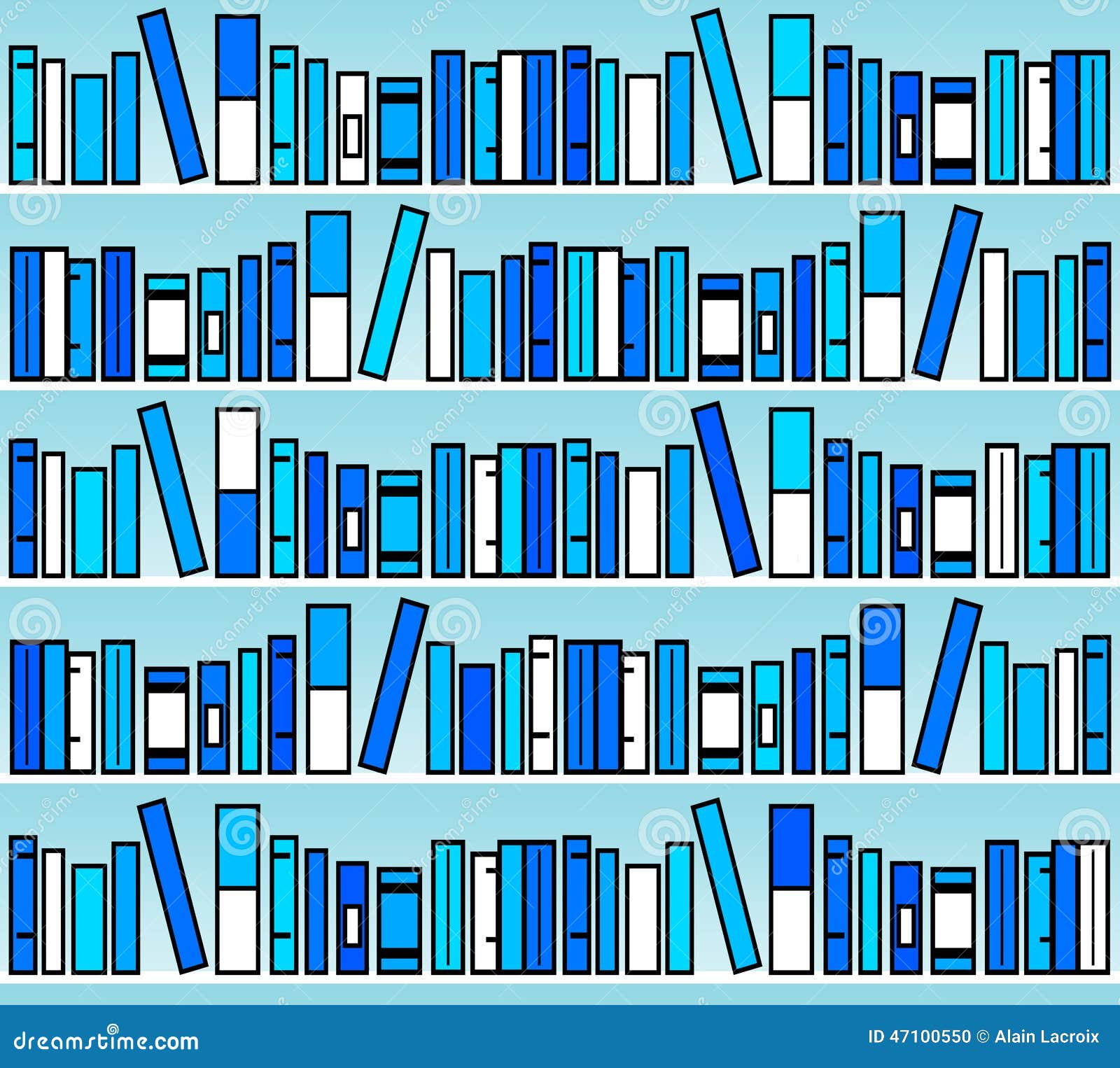 Blue books stock illustration. Illustration of bookshelves - 47100550