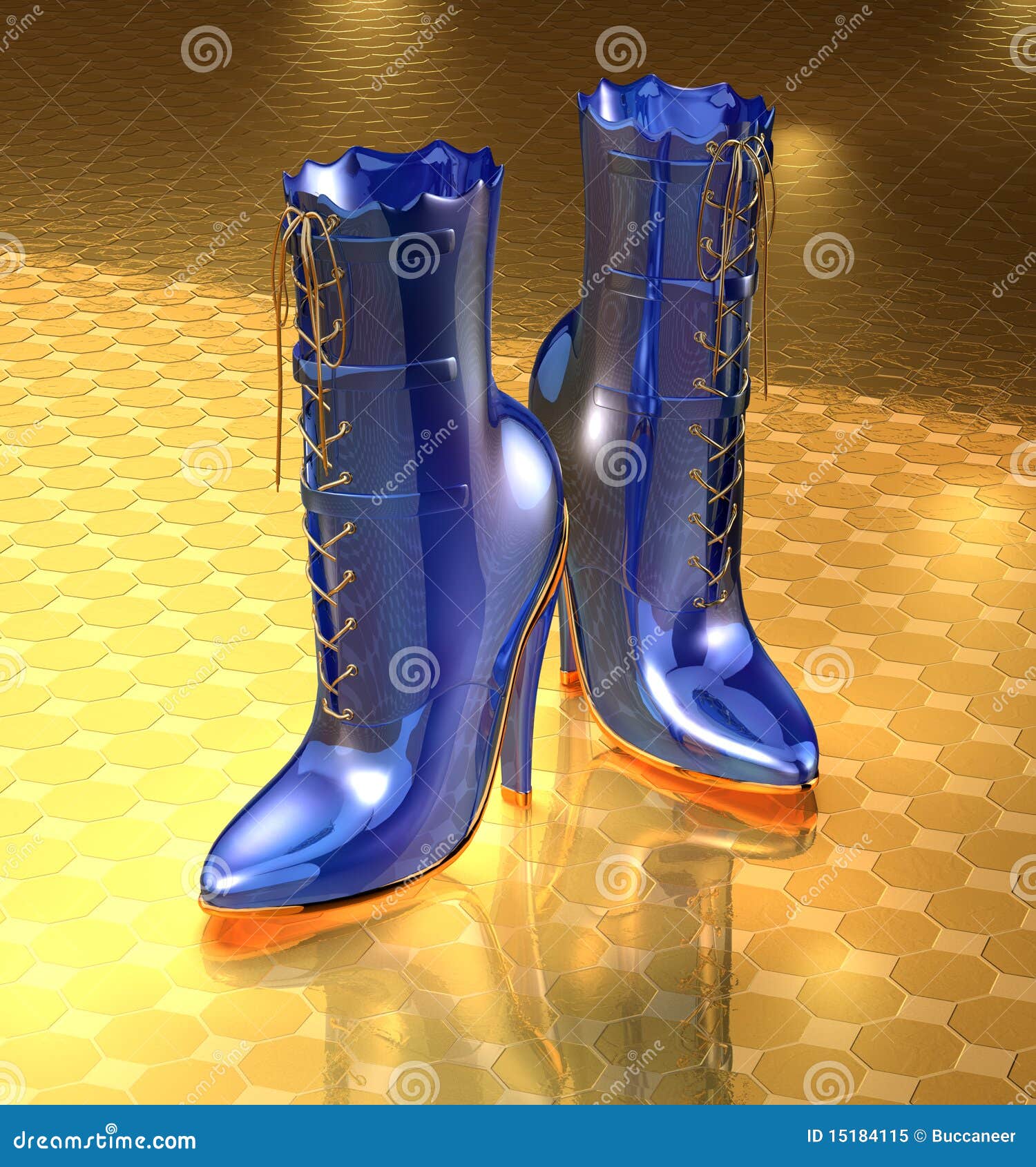 Blue boots stock illustration. Illustration of gold, outfit - 15184115