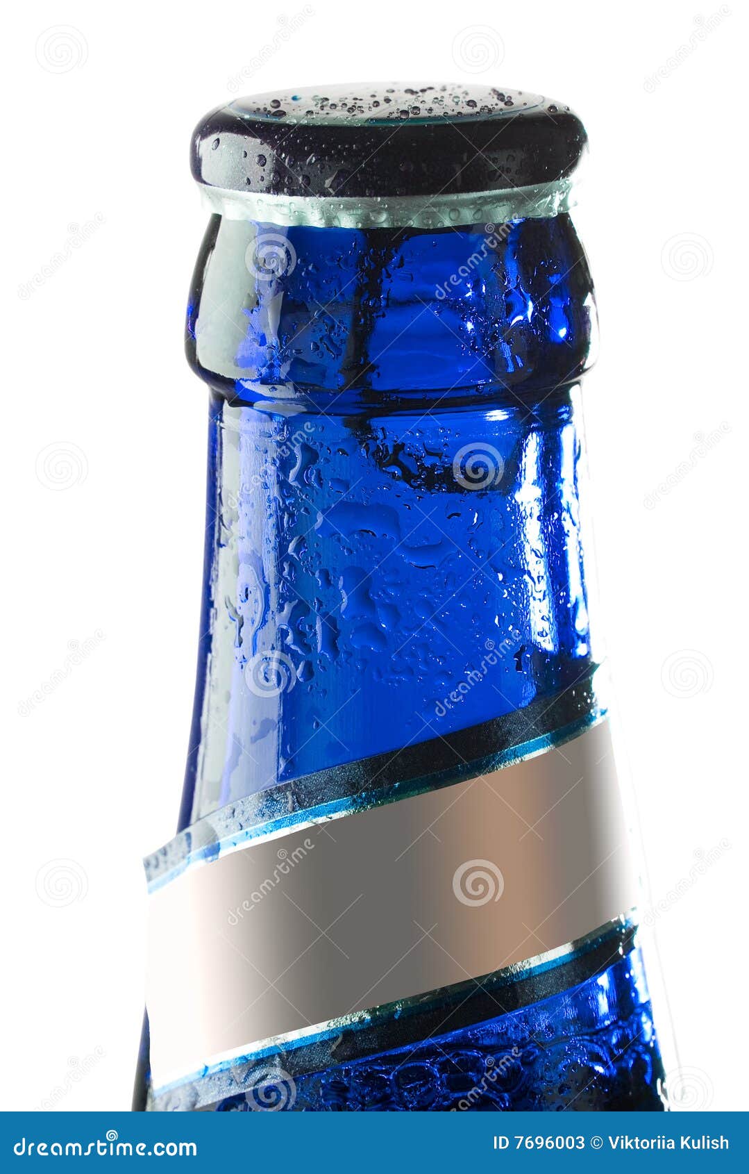 Blue bottle of beer stock image. Image of liquor, isolated - 7696003
