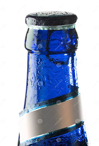 Blue bottle of beer stock image. Image of liquor, isolated - 7696003