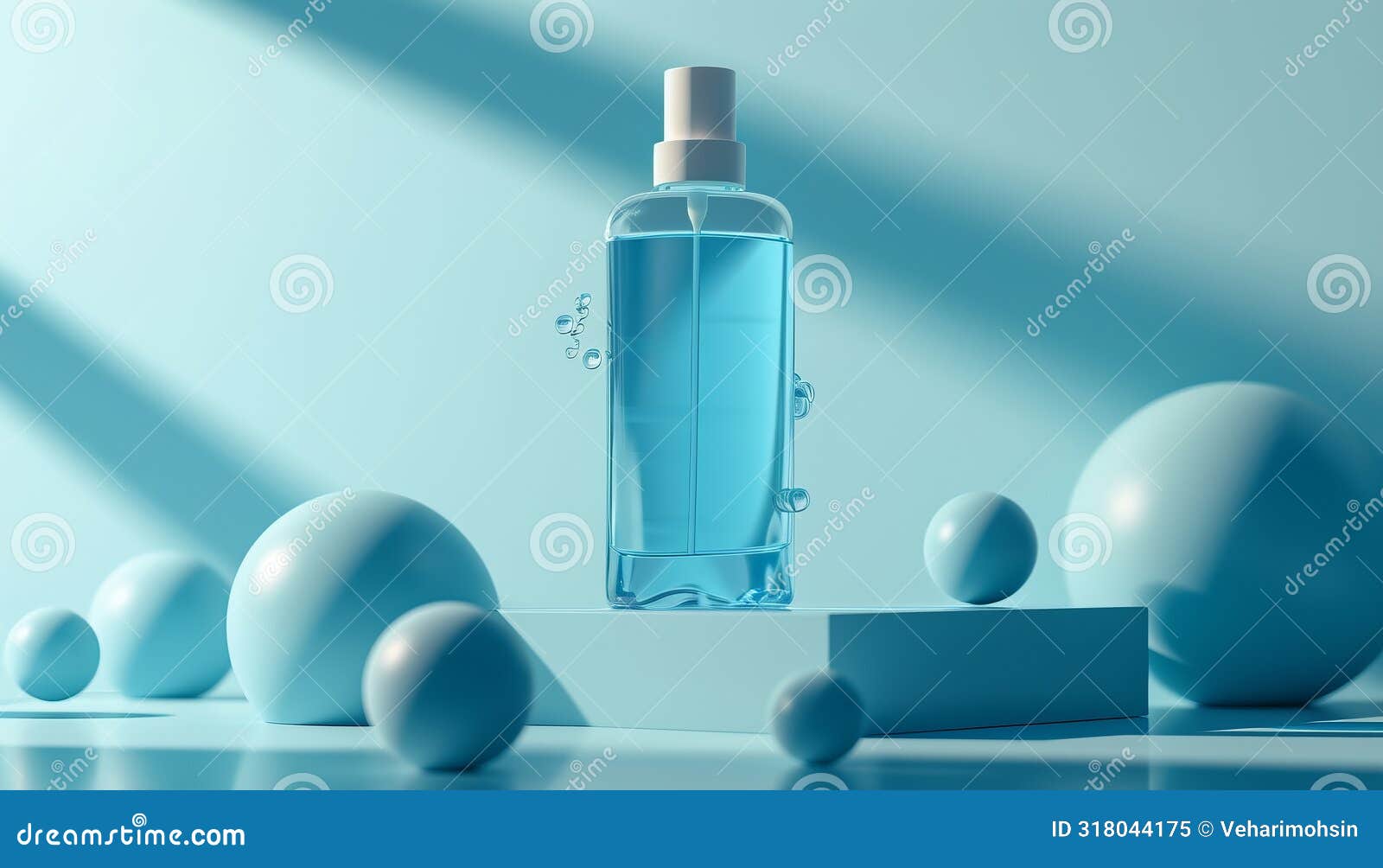 Blue Bottle of Moisturizer, Symbol of Cleanliness and Hygiene Generated ...
