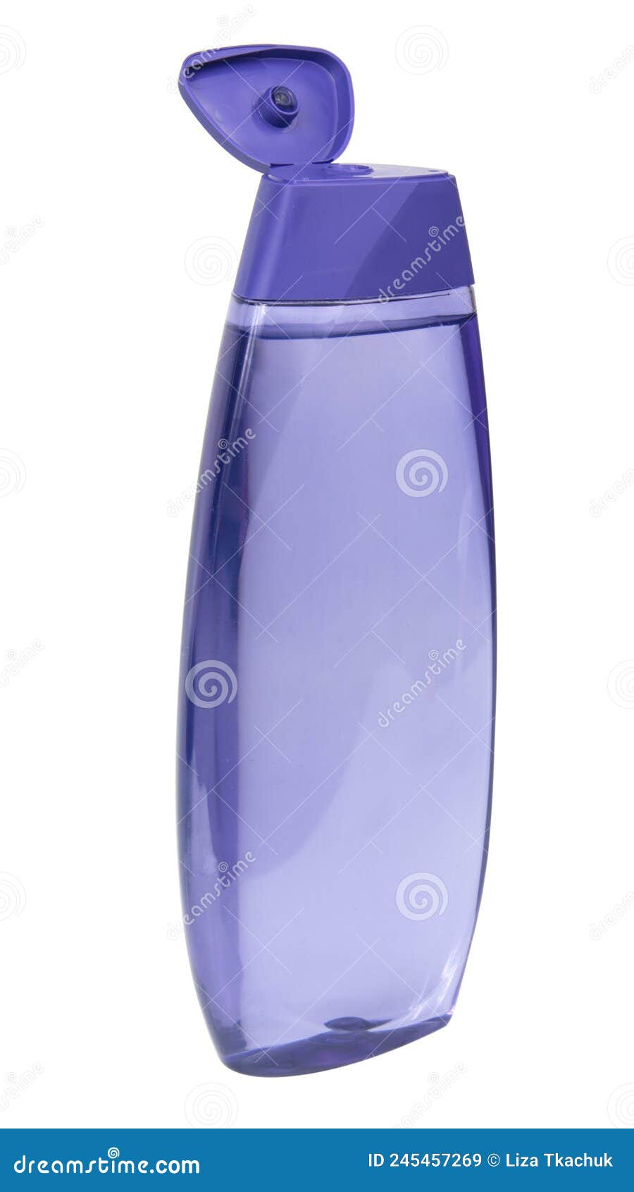 Blue Bottle Shampoo or Lotion Package Plastic Container Isolated on the ...