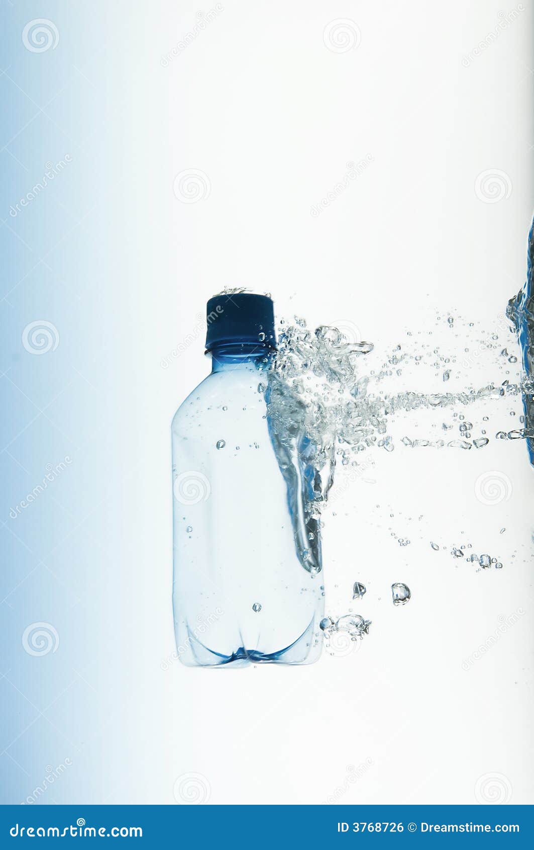 Blue Bottle Splashing into the Water Stock Photo - Image of medicine ...