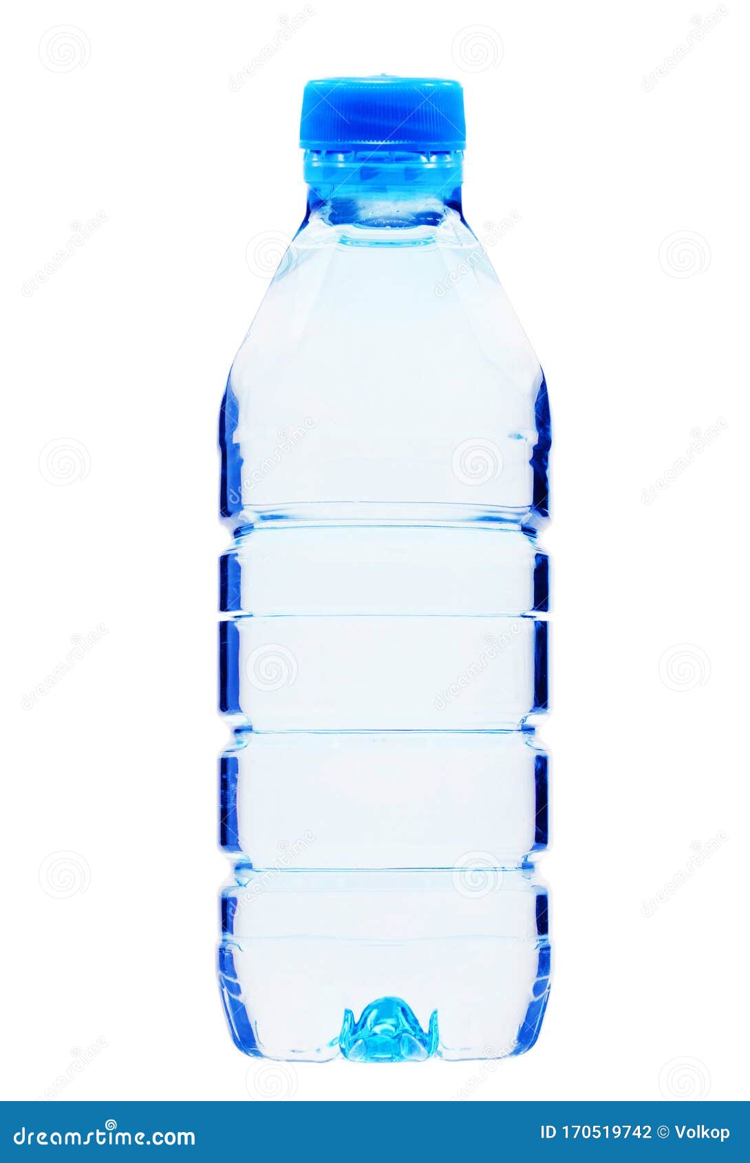 Blue Bottle with Water Isolated on White Stock Photo - Image of blue ...