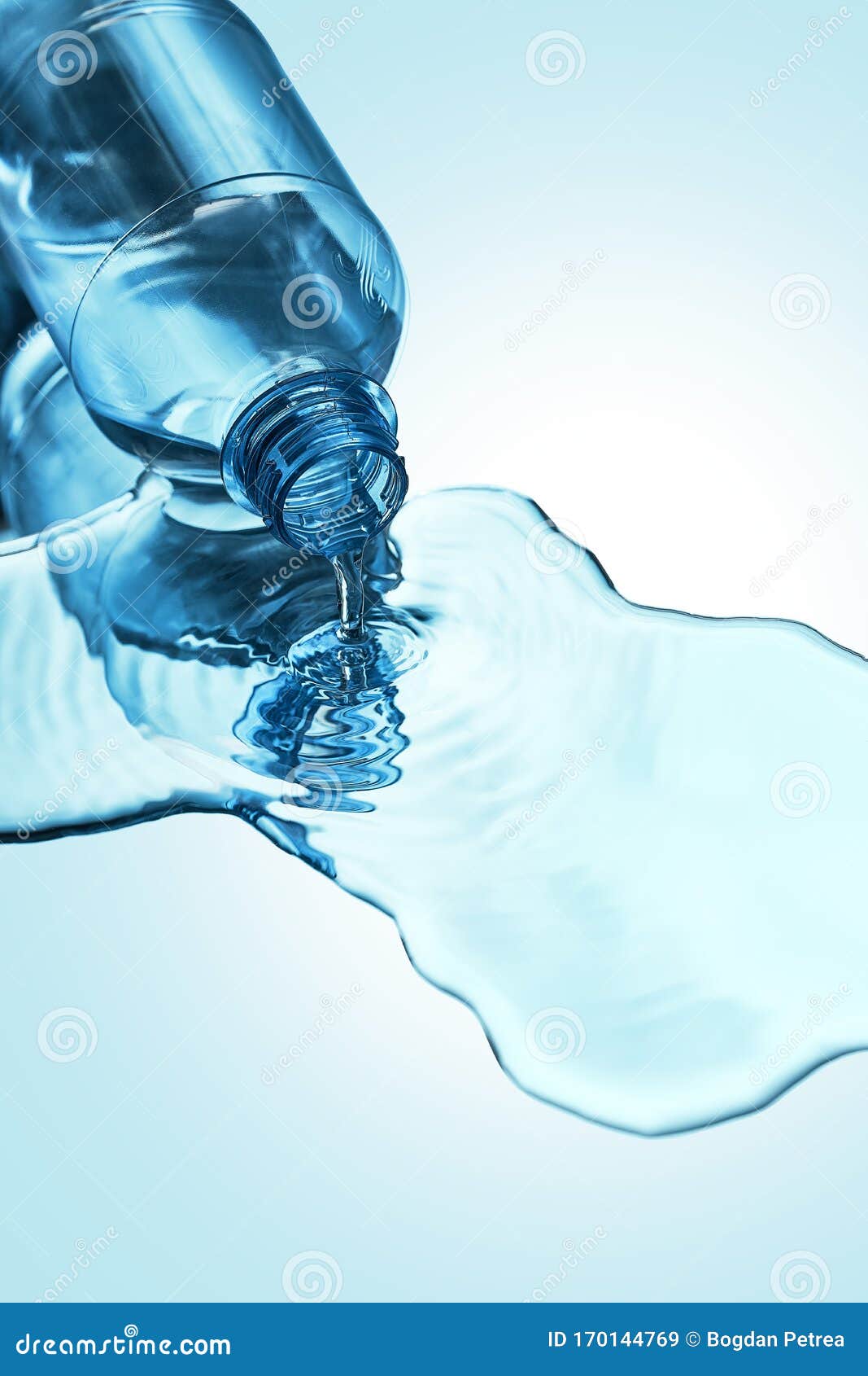 Blue Bottle of Water Leaking Stock Image - Image of droplet, full ...