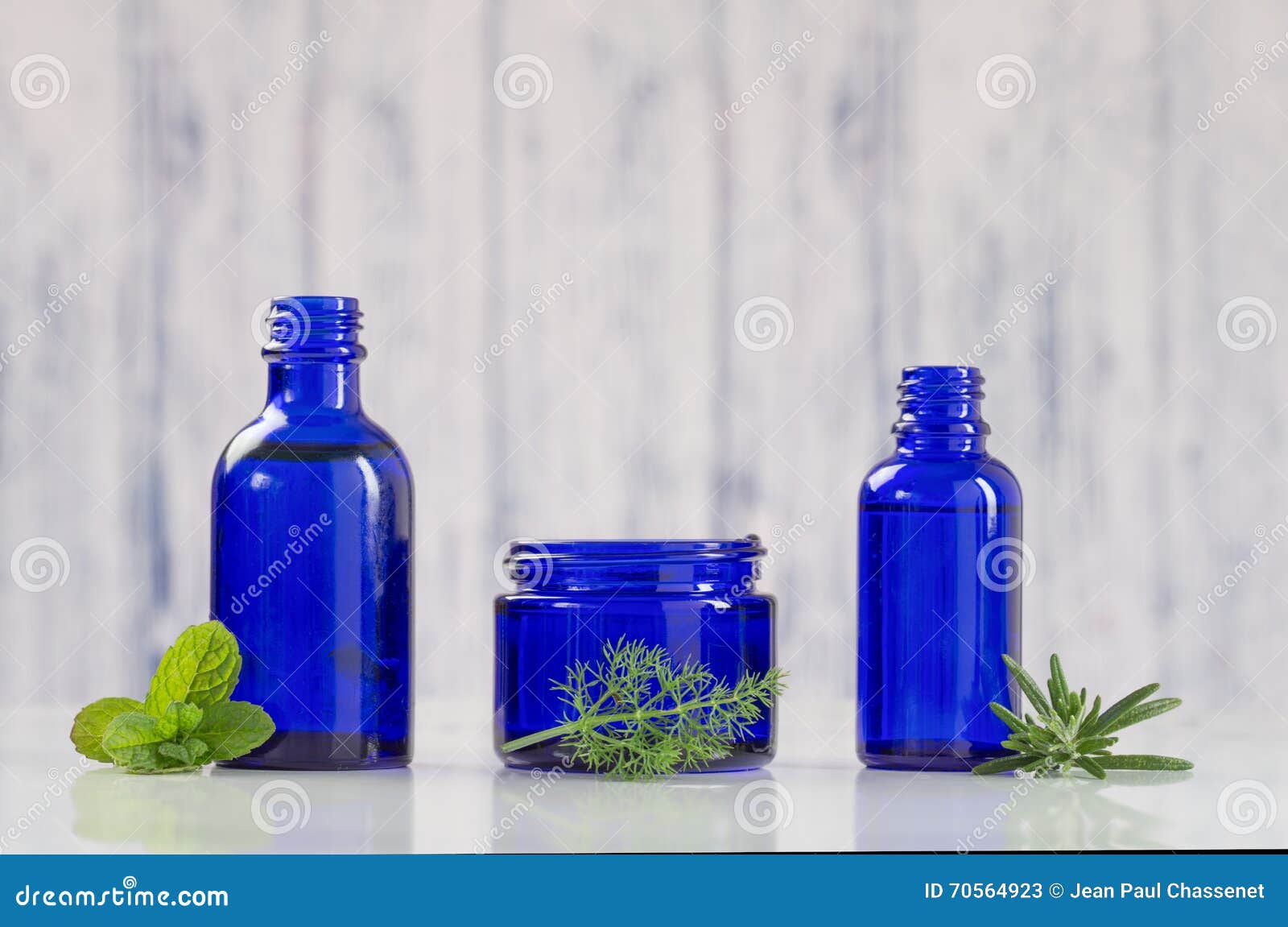 Blue Bottles of Aromatic Essential Stock Image - Image of flora, flower ...