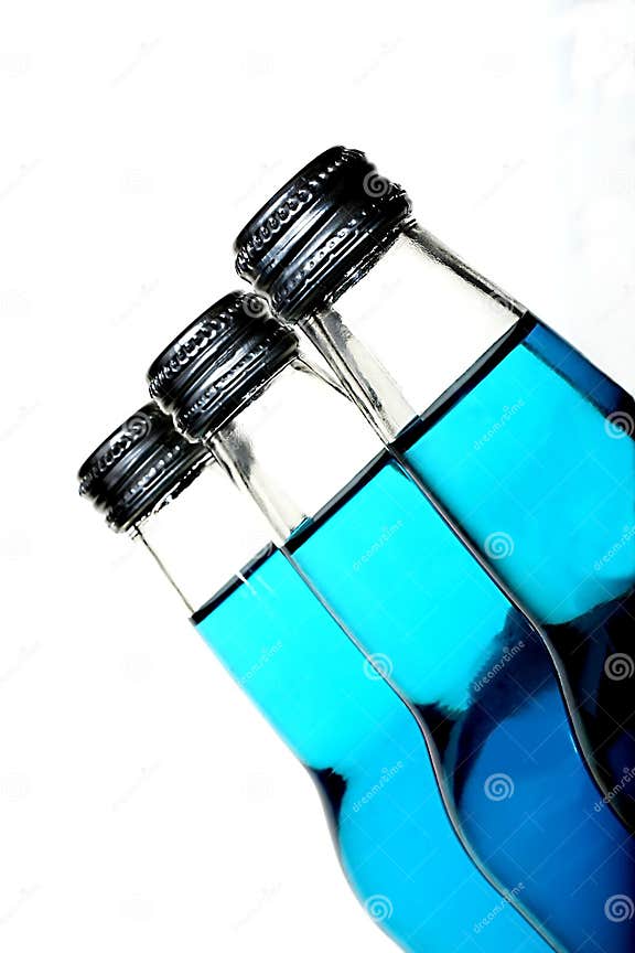 Blue Bottles of Soda stock image. Image of water, blue - 803989