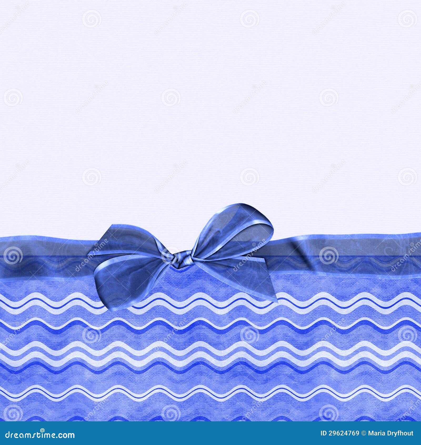 Blue bow on chevron border stock illustration. Illustration of bright ...