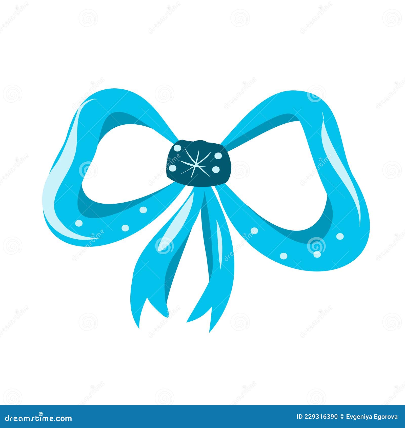 Blue Bow for Packaging or Design. Stock Vector - Illustration of ...