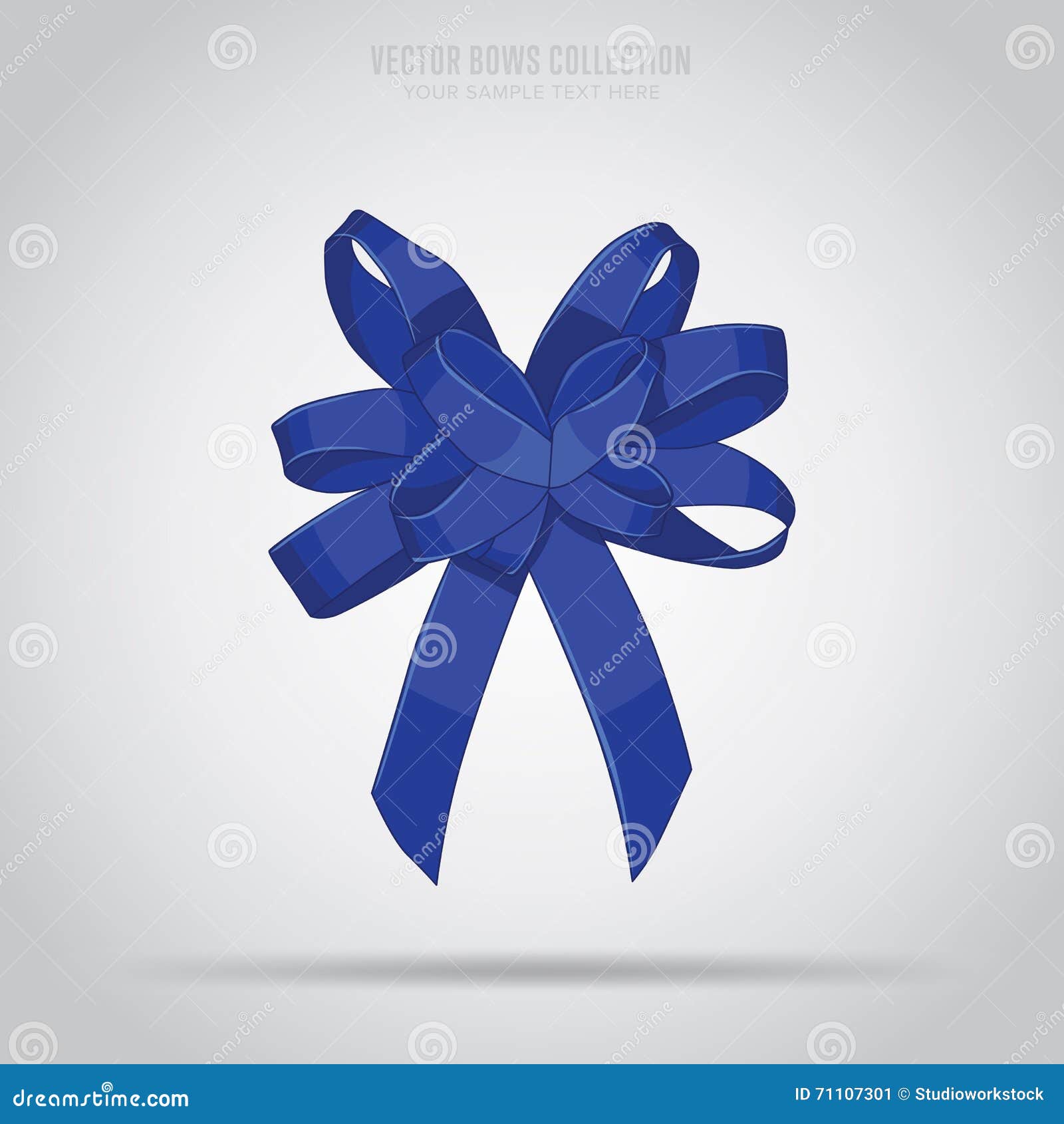 Blue bow stock vector. Illustration of surprise, packaging - 71107301