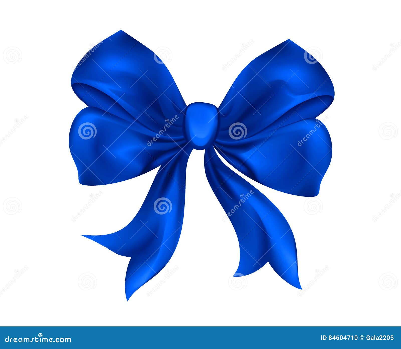 Blue Bow . Vector Isolated on White Background Stock Illustration ...