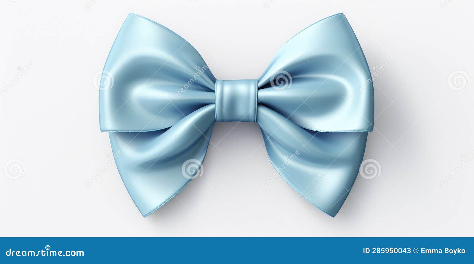 Blue Bow on a White Background, Generative AI Stock Image - Image of ...