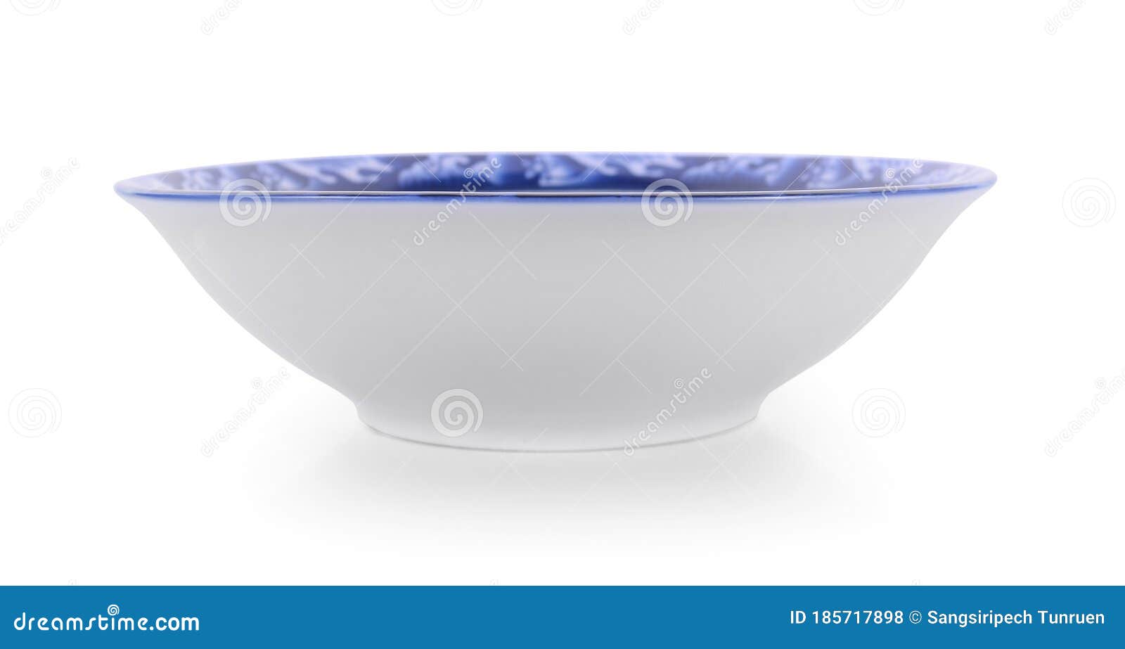 Blue Bowl Isolated on White Background Stock Photo - Image of ceramic ...