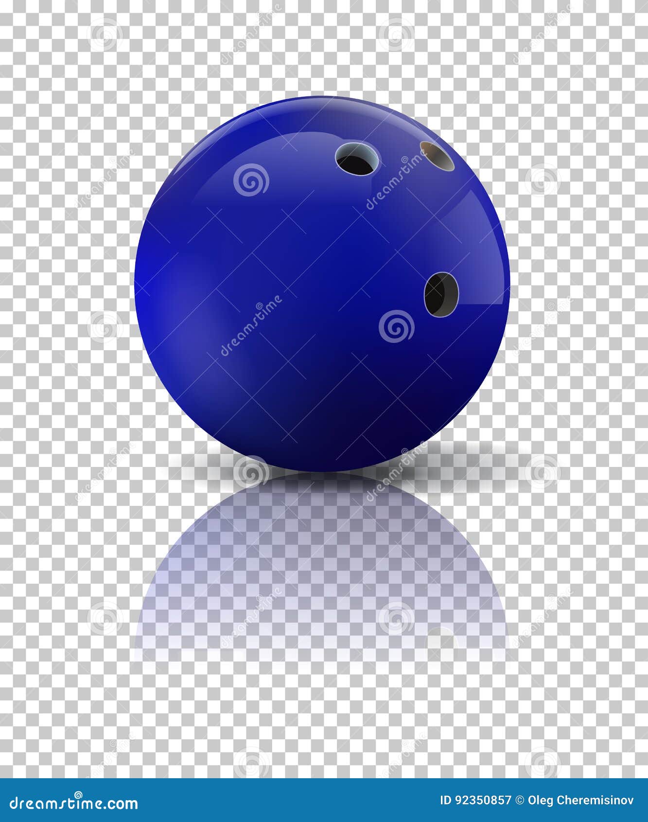 Blue Bowling Ball Isolated On Transparent Background. Vector Realistic ...