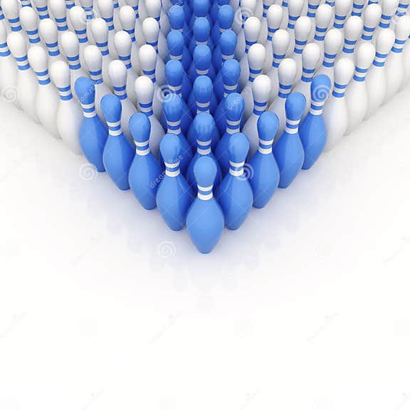 Blue Bowling Pins As a Pointer Stock Illustration - Illustration of ...
