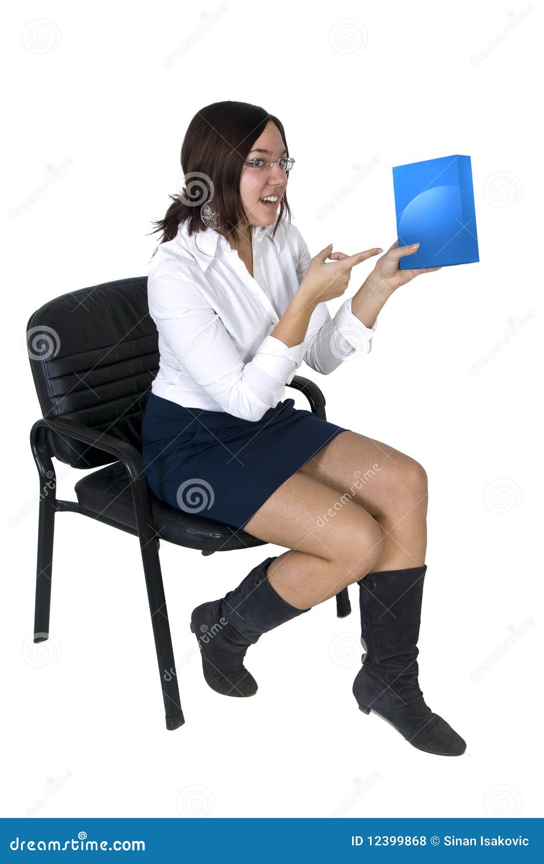 Blue box stock photo. Image of shirt, pose, black, model - 12399868