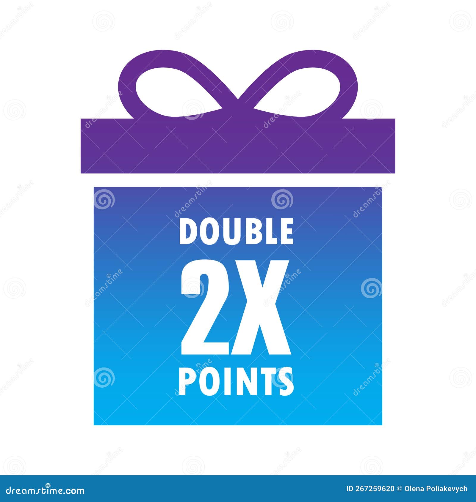 Blue Box Double Points. Card for Marketing Design. Vector Illustration ...