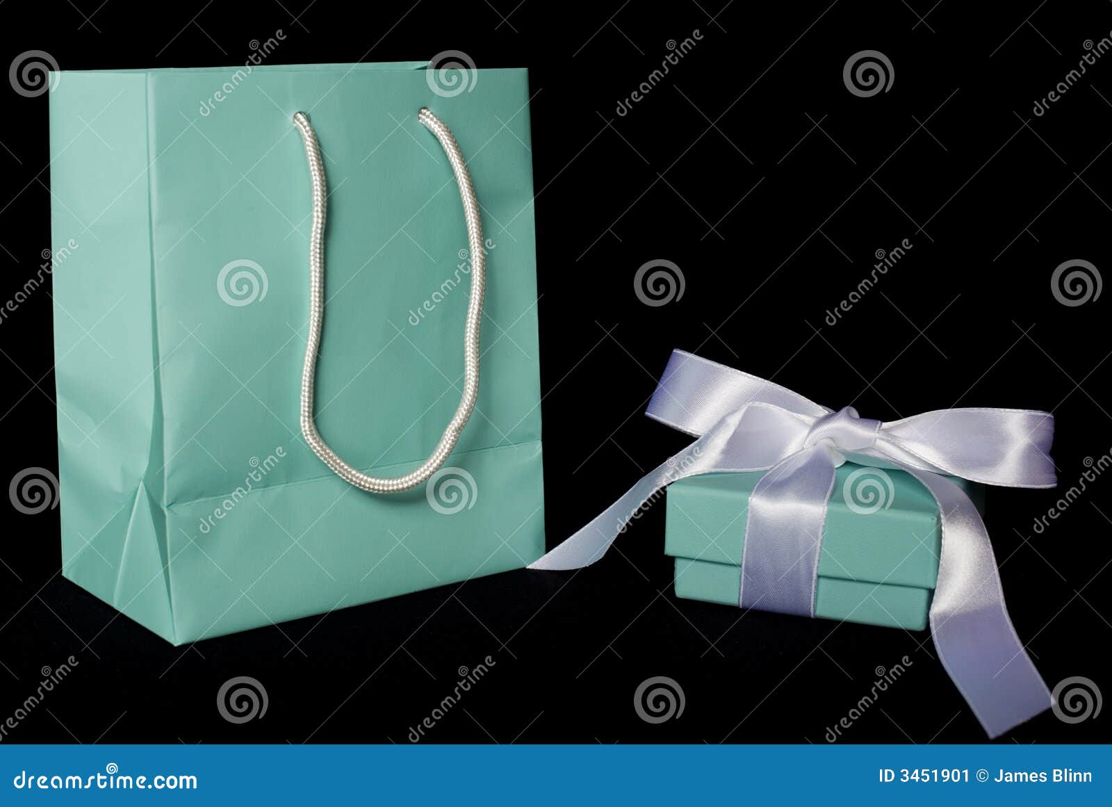 Blue box and gift bag stock image. Image of fancy, gift - 3451901