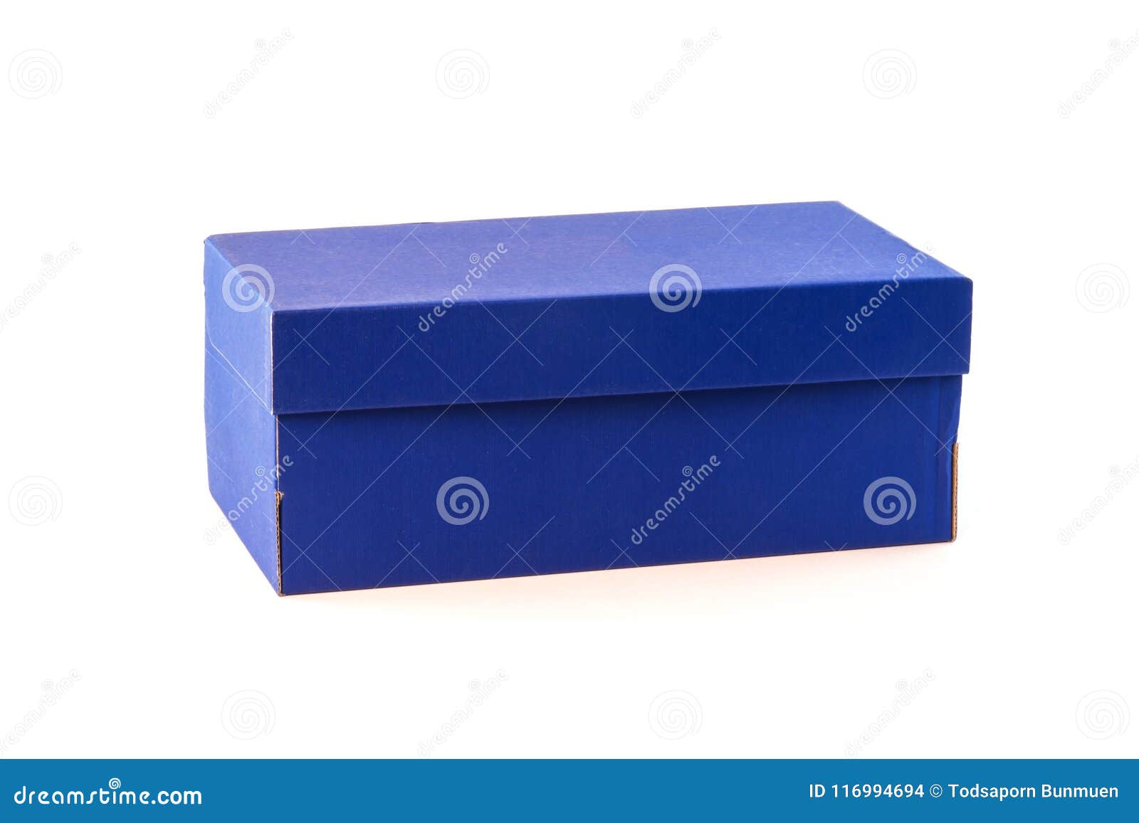 Blue Box Isolated on White Background Stock Photo - Image of ...