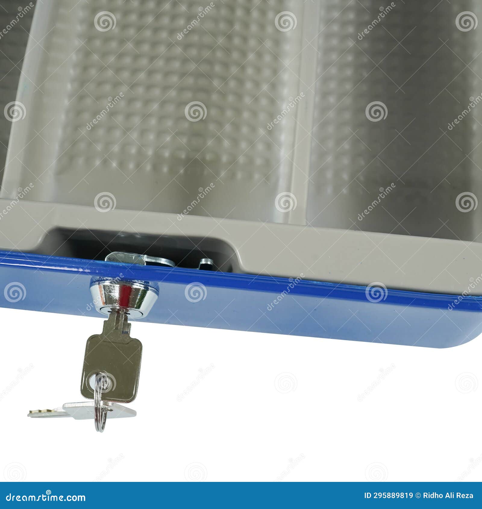 The blue box with a lock stock image. Image of furniture - 295889819