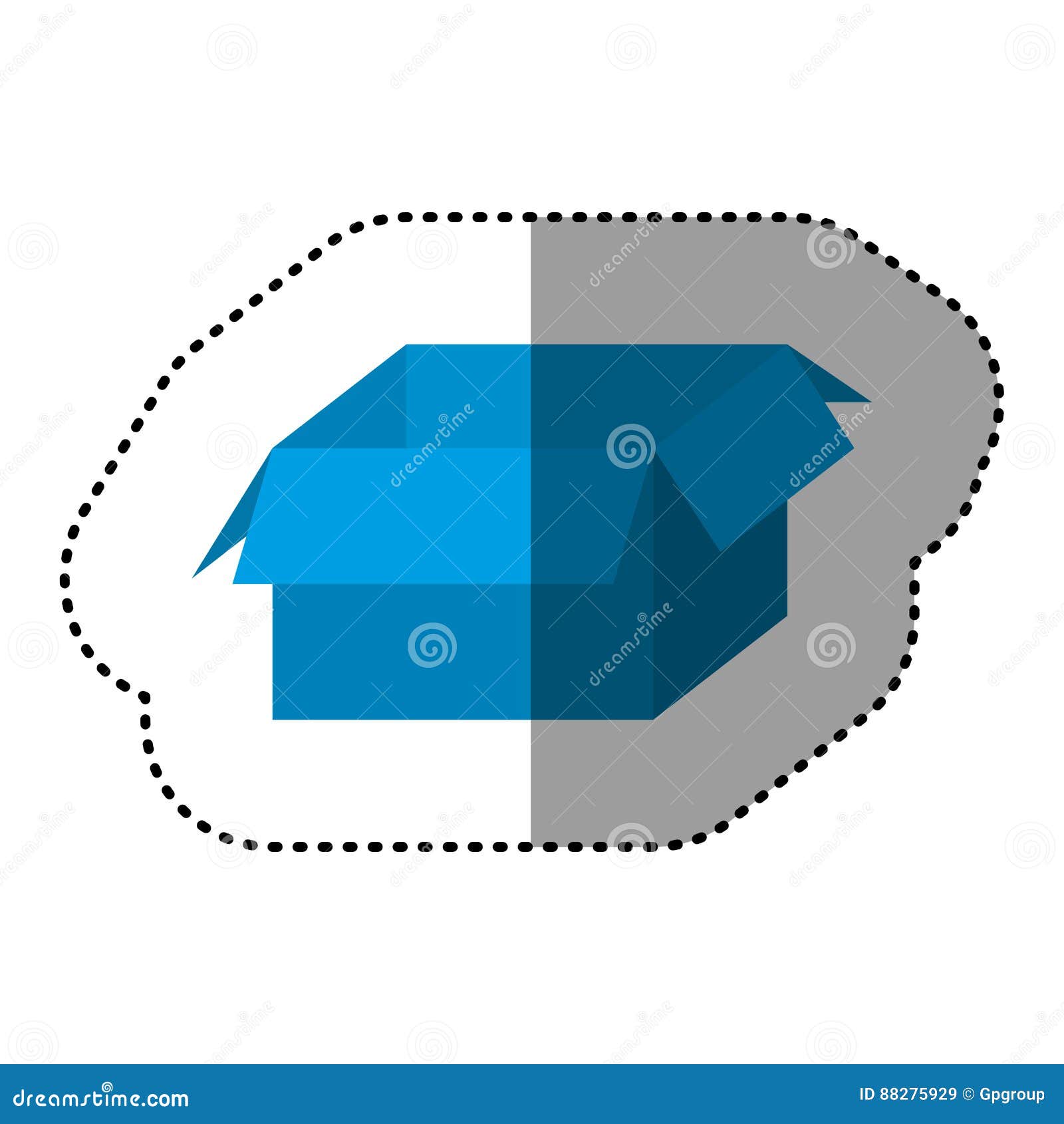 Blue box open icon stock illustration. Illustration of generated - 88275929