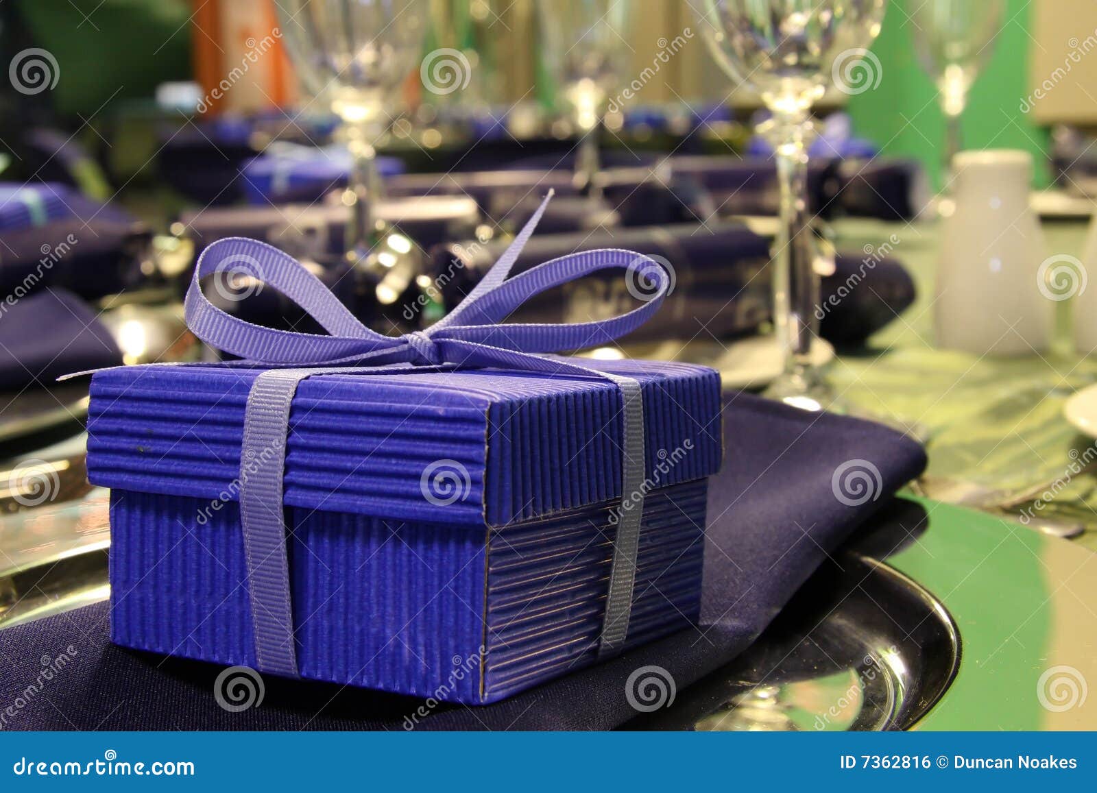 Blue Box Present stock photo. Image of merry, restaurant - 7362816
