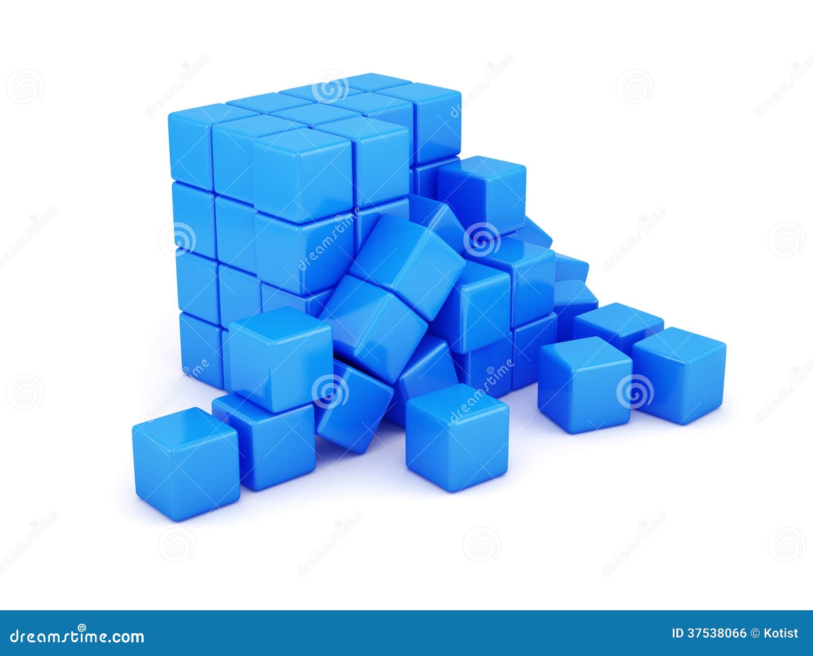 Blue box shape concept stock illustration. Illustration of reflection ...