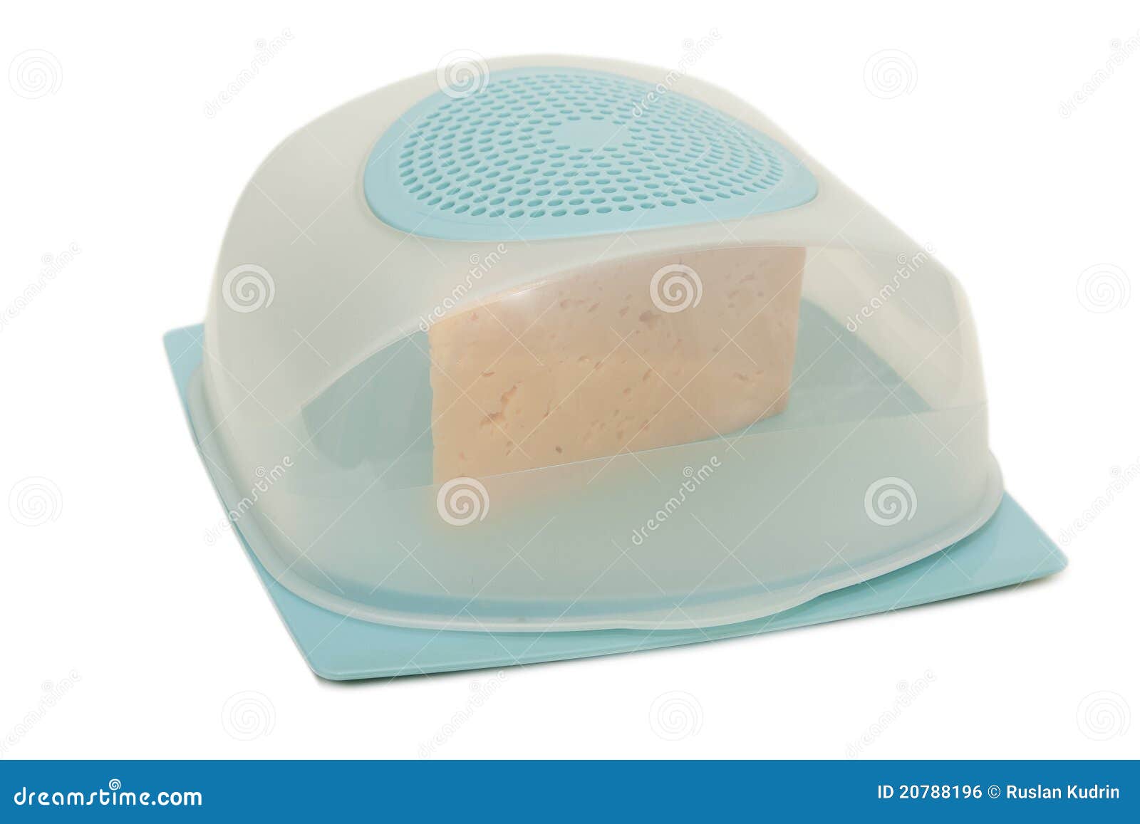 Blue Box for Storage of Cheese Stock Photo - Image of studio, chunk ...