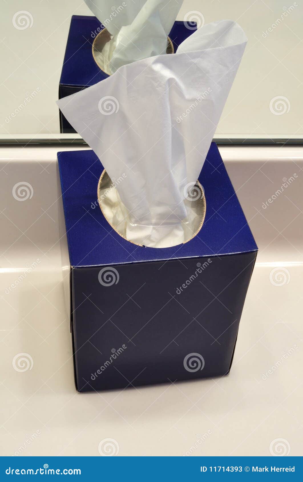 Blue Box of Tissues stock image. Image of bathroom, blue - 11714393