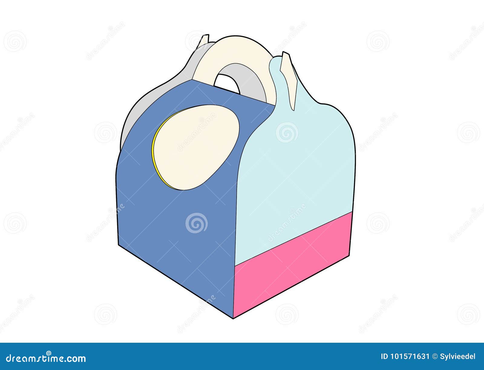 Blue box stock vector. Illustration of gift, decorated - 101571631