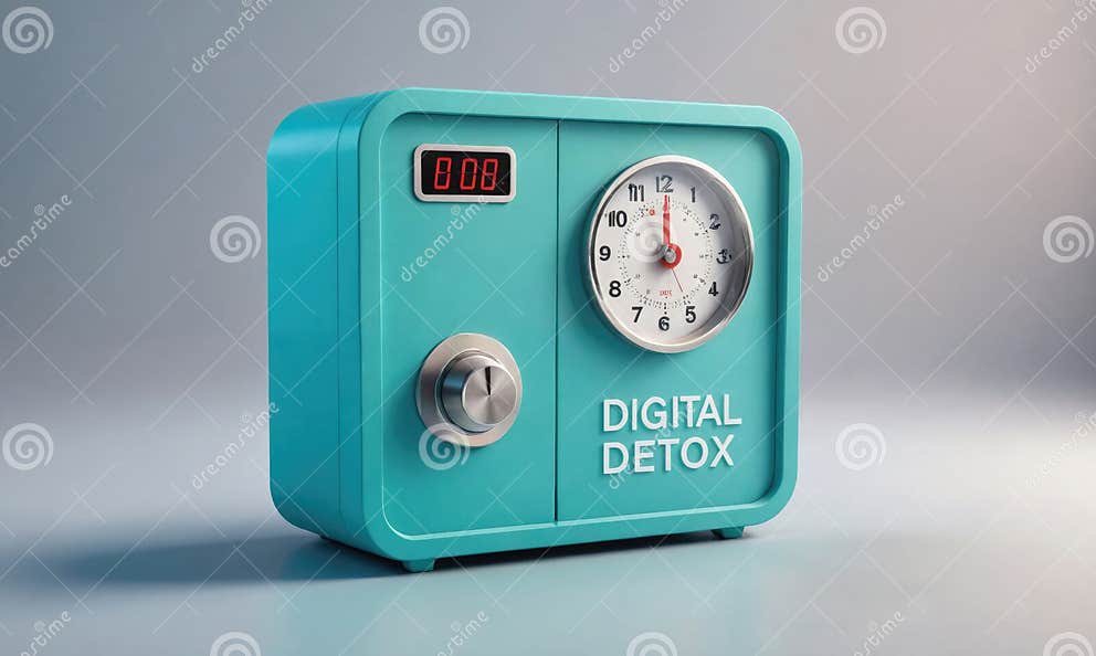 A Blue Digital Detox Timer is Set To 0:08 with the Clock Face Showing ...