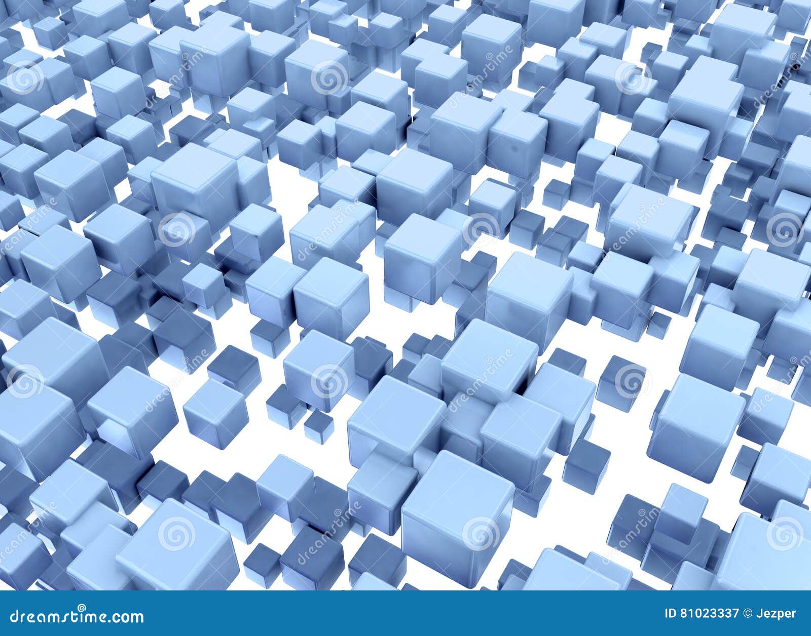 Blue Boxes Abstract Digital Illustration Stock Illustration ...