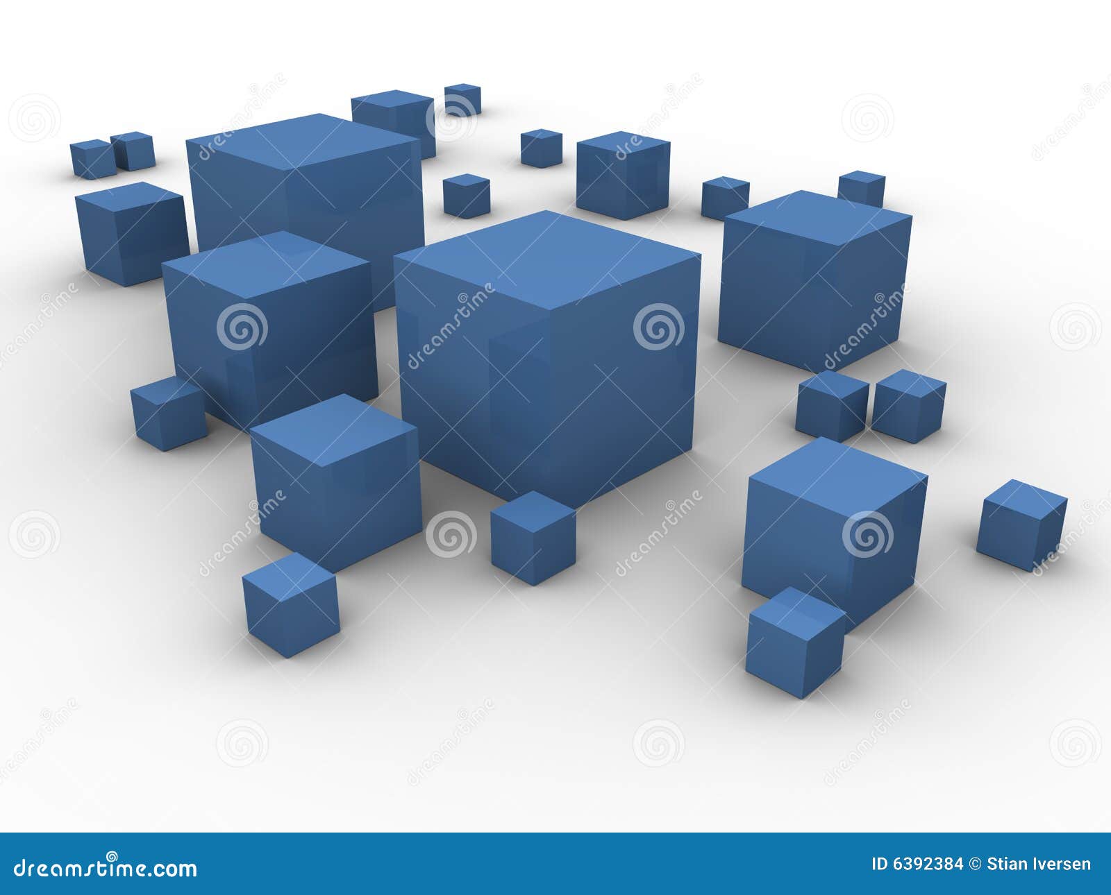 Blue boxes in chaos stock illustration. Illustration of blue - 6392384