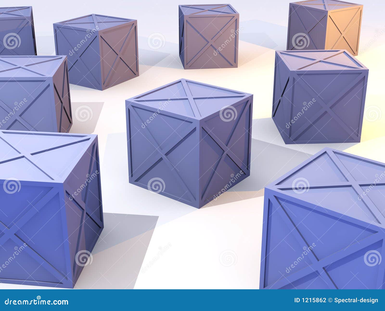 Blue Boxes in Stock stock illustration. Illustration of secure - 1215862