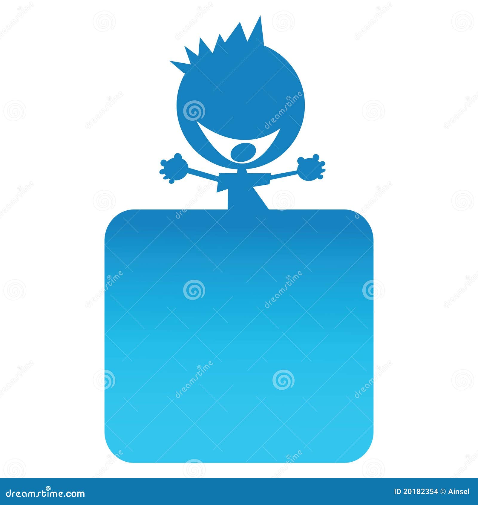 Blue Boy on Top of a Banner Stock Vector - Illustration of note, shiny ...