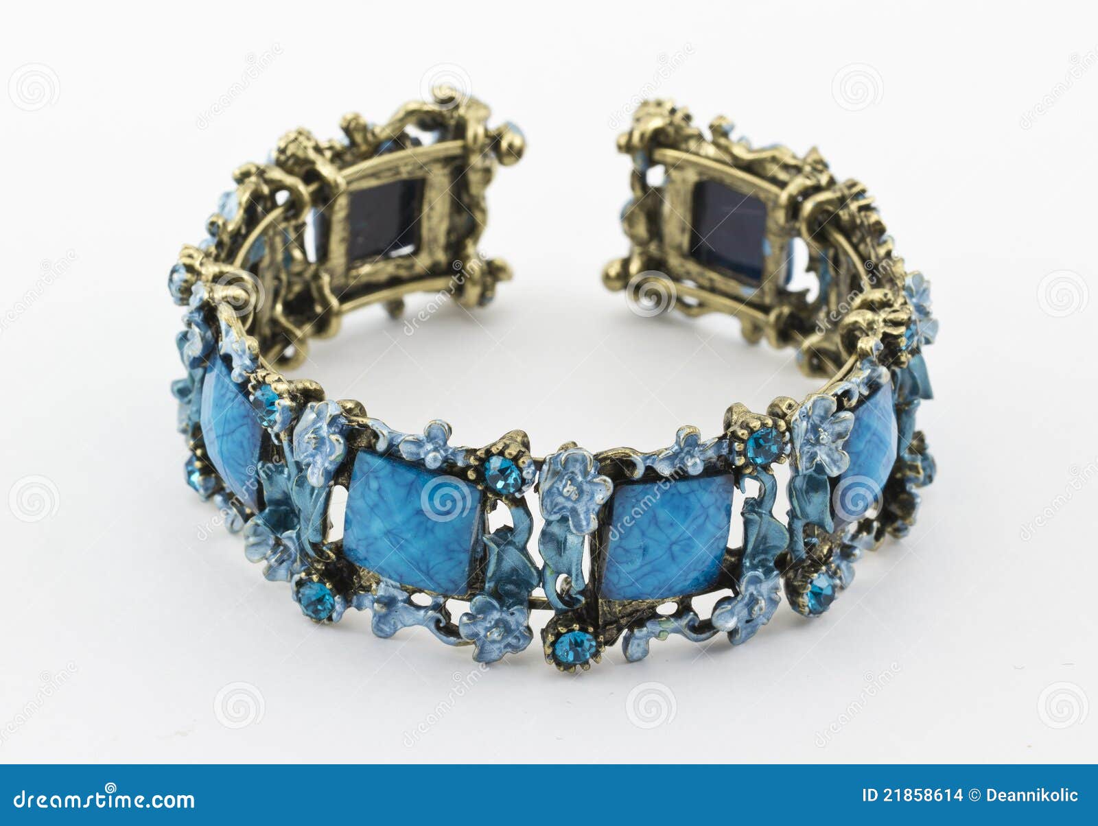 Blue bracelet stock photo. Image of brass, women, fashion - 21858614