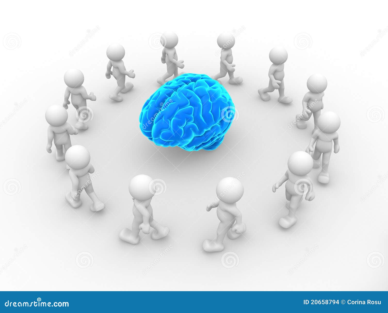 Blue brain stock illustration. Illustration of anatomy - 20658794