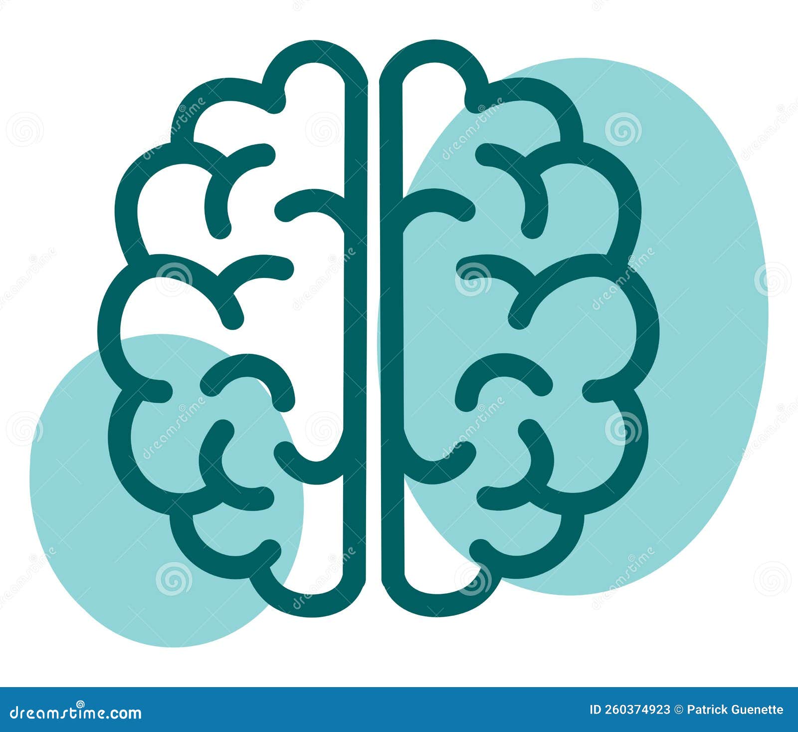 Blue brain, icon stock vector. Illustration of science - 260374923