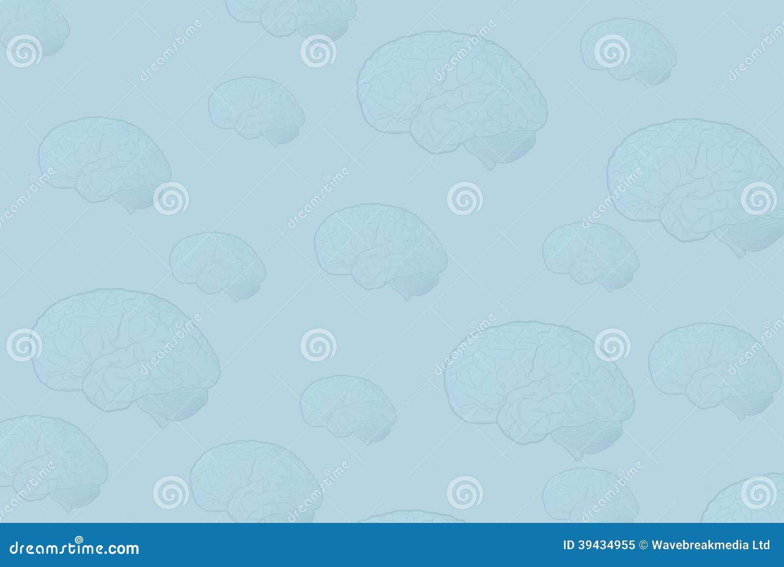 Blue Brain Pattern Background Stock Illustration - Illustration of ...