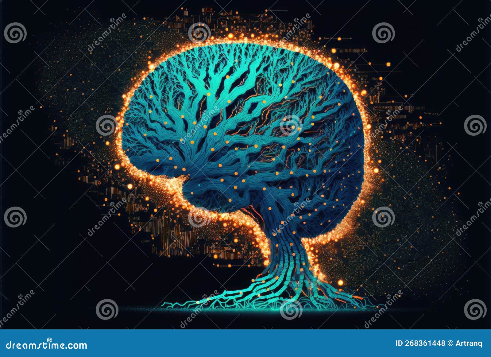 Blue Brain of Wires with a Neural Network .Artificial Intelligence ...