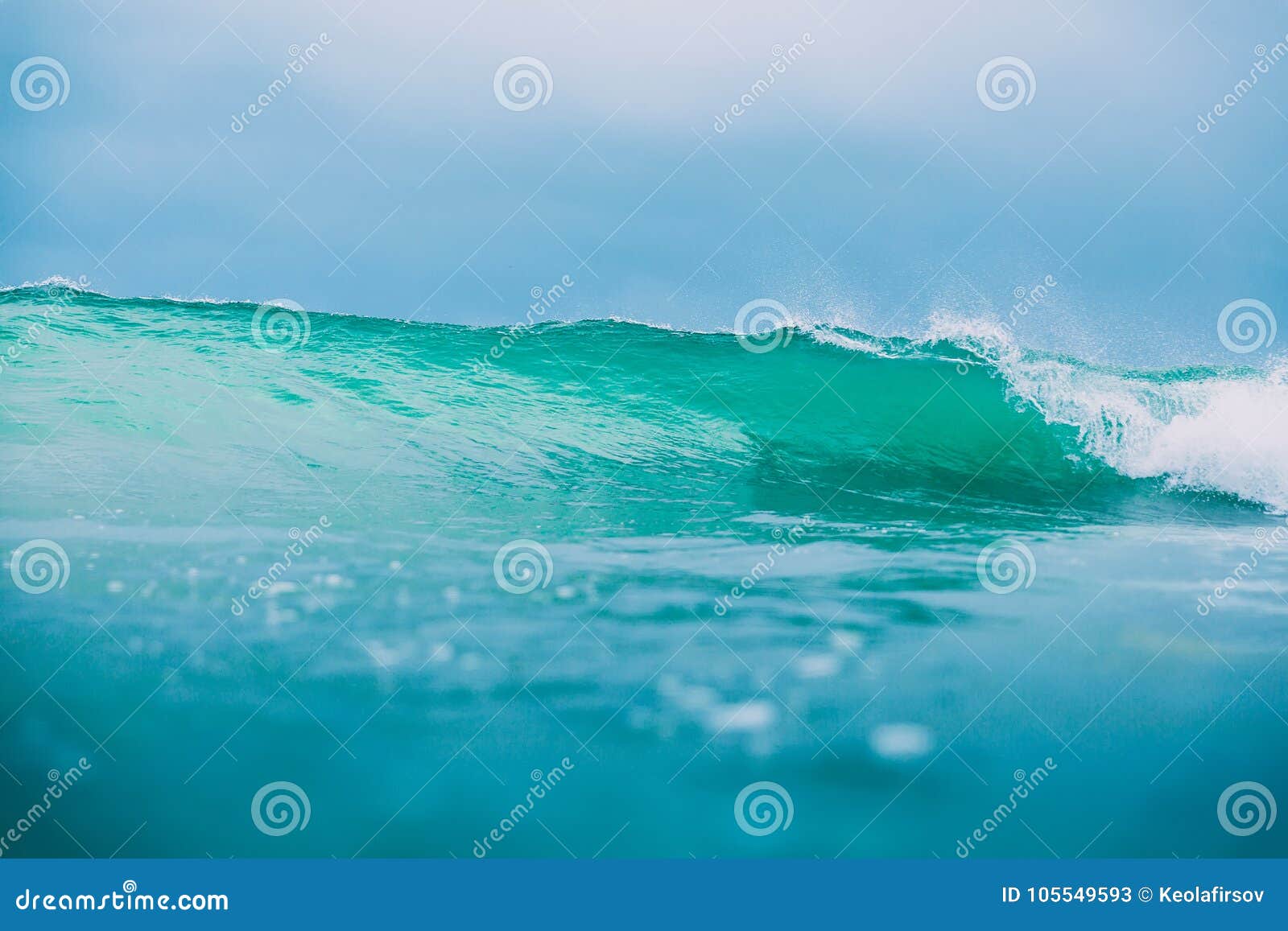 Blue Wave Crashing in Tropical Ocean Stock Image - Image of adventure ...