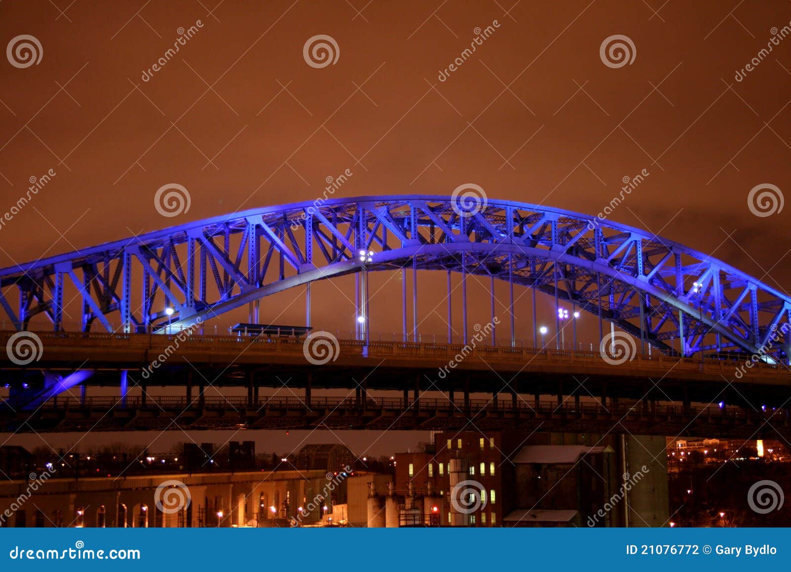 The Blue Bridge stock photo. Image of bydlo, detroit - 21076772