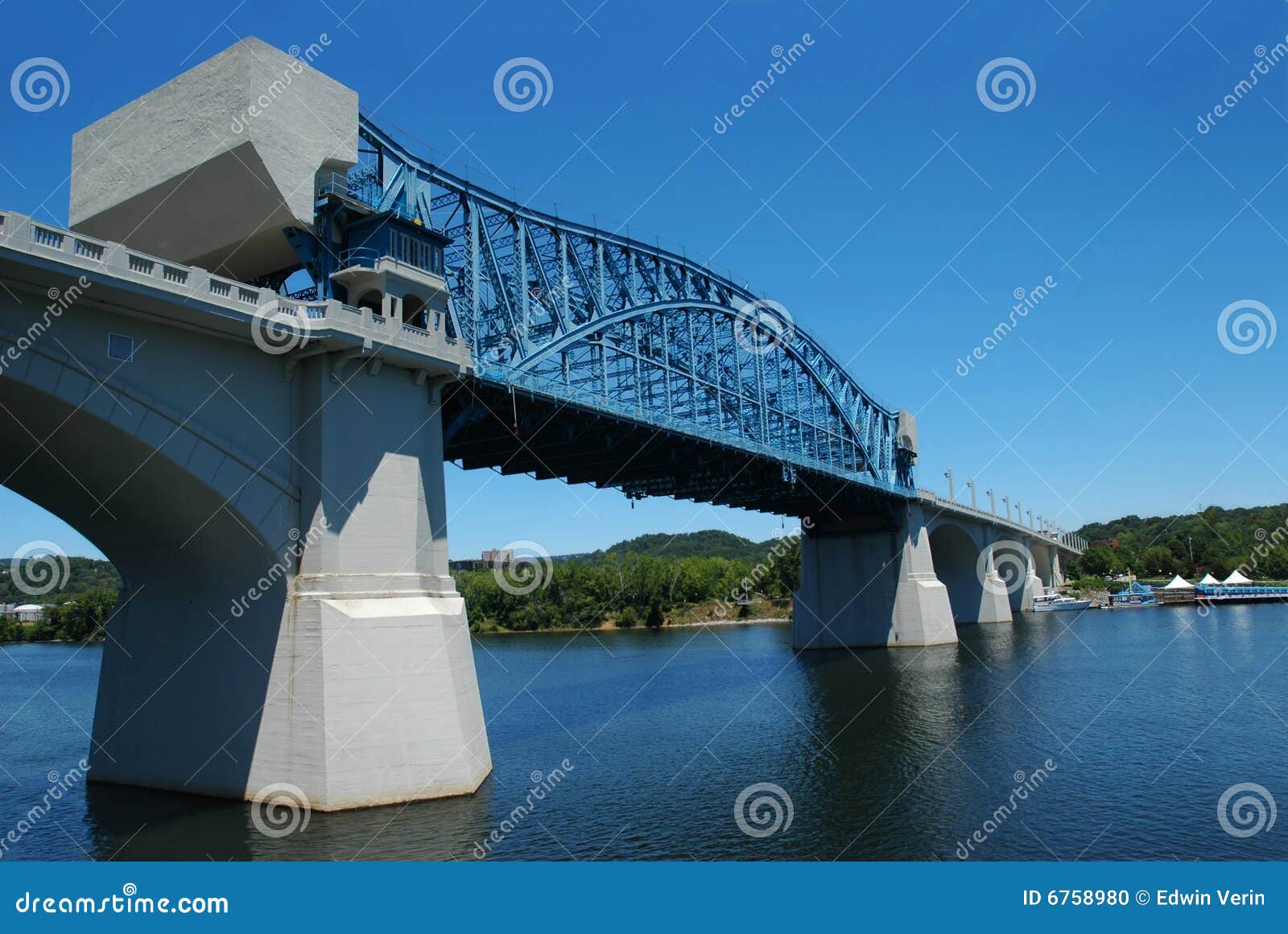Blue Bridge stock photo. Image of durable, crossing, concrete - 6758980