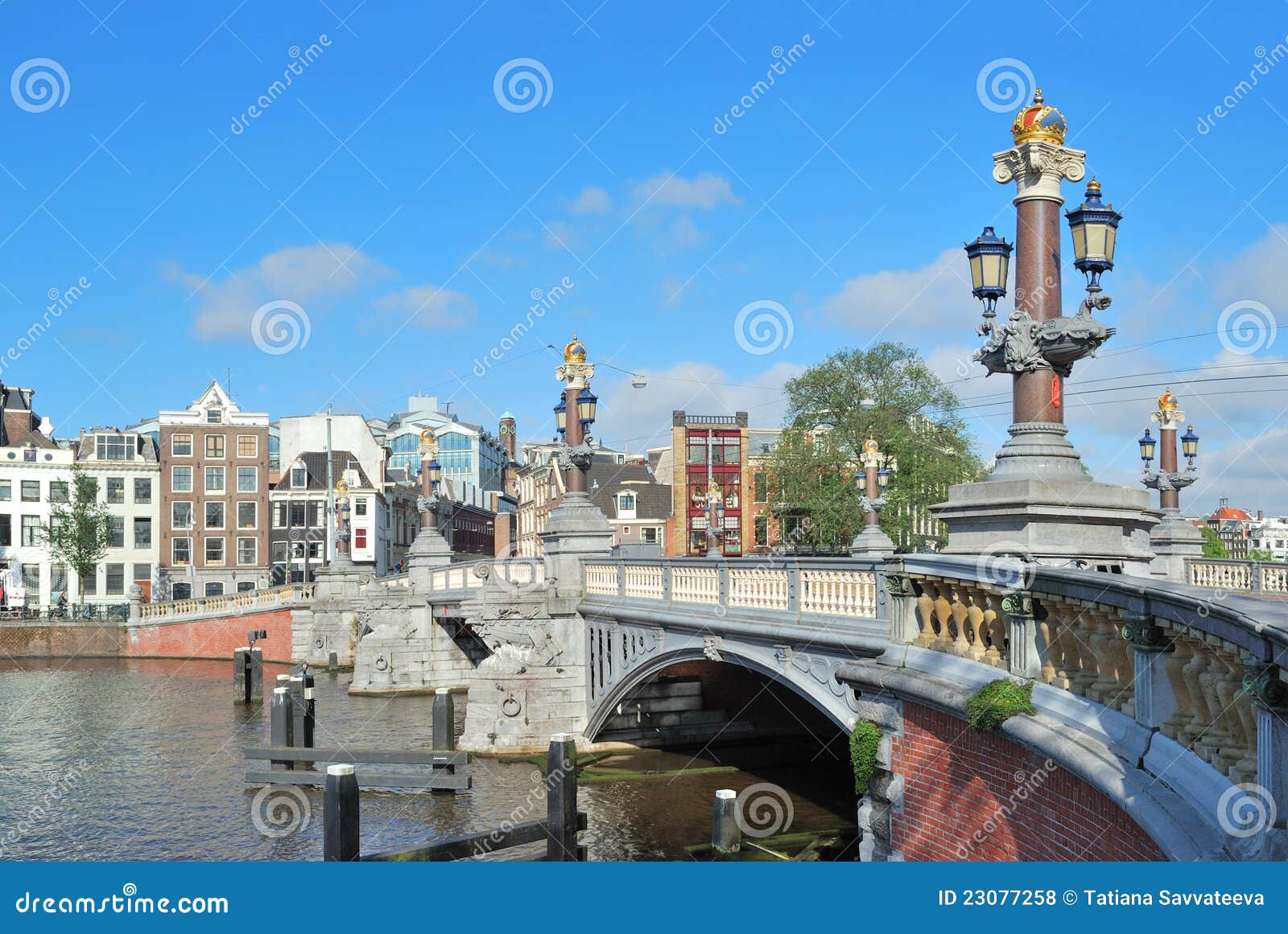 Blue Bridge in Amsterdam stock photo. Image of bright - 23077258