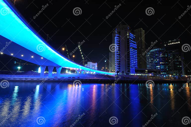 Blue Bridge in Dubai Marina Stock Photo - Image of highrise, east: 13267434