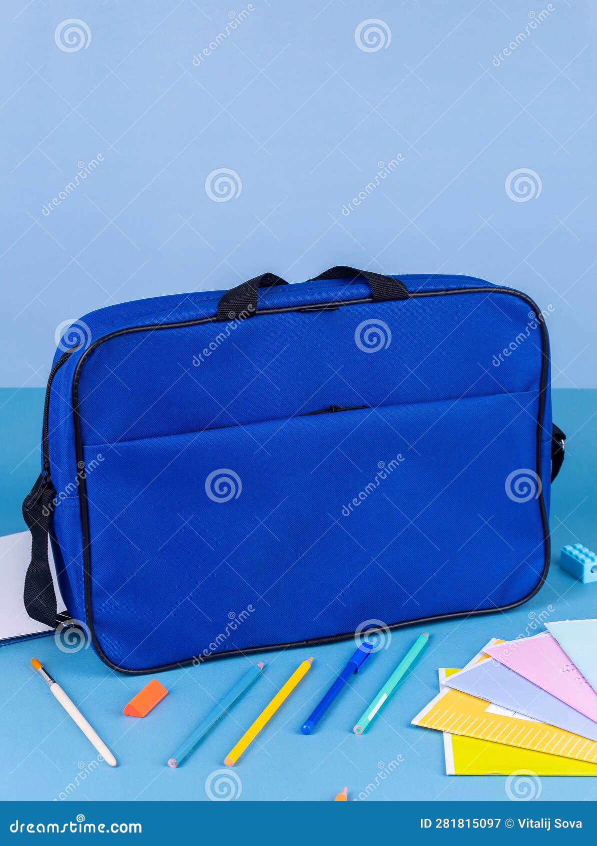 Blue briefcase stock image. Image of organization, information - 281815097