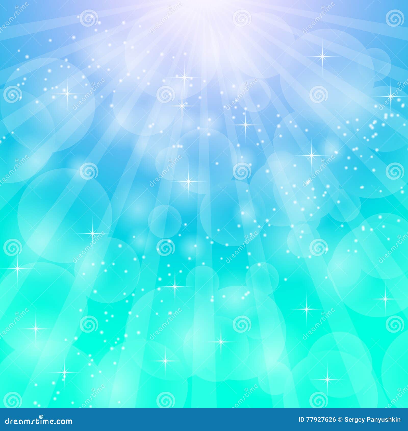 Blue Bright Background with Rays. Abstract Illustration with Sun Beams ...